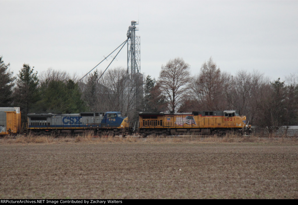 UP 6021 csx 7713